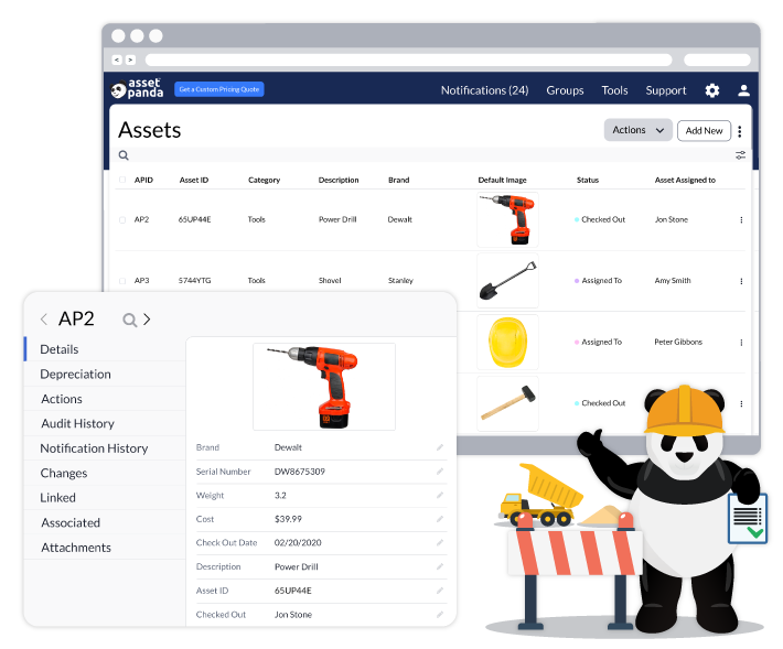 Construction Asset Management Software - Asset Panda Pro